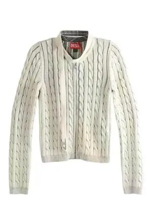 DIESEL® Cable Knit Zip Cardigan - Neutrals