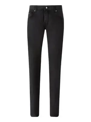 Marco Pescarolo Denim Jeans With Logo Detail - Black