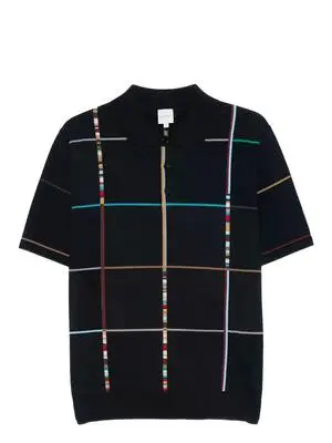 Paul Smith Check Polo Shirt - Blue