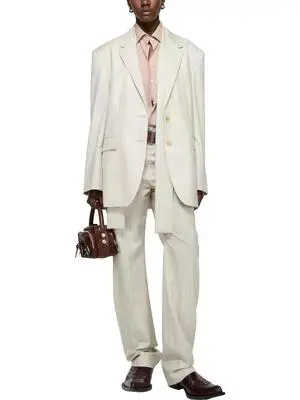 Acne Studios Wool Pinstripe Trousers - Neutrals
