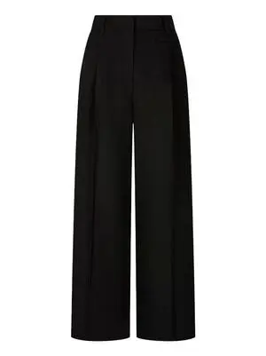 STUDIO TOMBOY Pintuck Wide Leg Trousers - Black