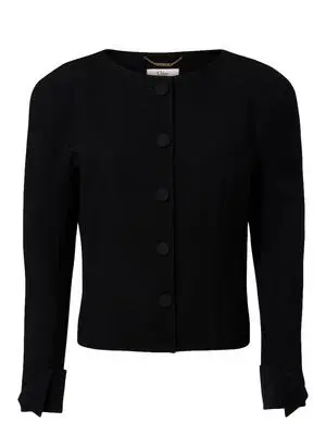 Chloé Virgin Wool Crepe Cardigan - Black