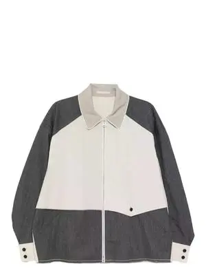 CROQUIS Colour-blocked Zip-up Jacket - Neutrals
