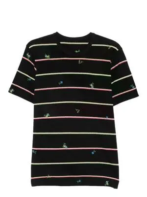 JNBY Striped Embroidered T-shirt - Black