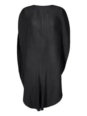 Issey Miyake Orbicular Pleats Open-sleeve Midi Dress - Black