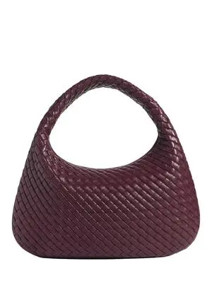 Bottega Veneta Bottega Veneta Intrecciato Leather Veneta Shoulder Bag Red