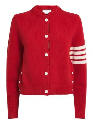Thom Browne Virgin Wool Hector Cardigan - Red