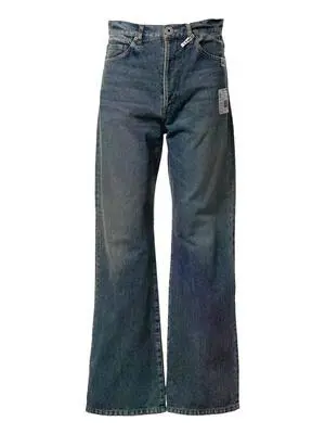 Mihara Yasuhiro Cotton Flare Jeans - Blue
