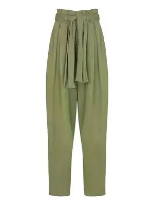 Balmain Self-tie High-waisted Trousers - Green