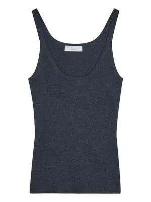 Gabriela Hearst Cinxia Cashmere And Silk-blend Tank - Denim