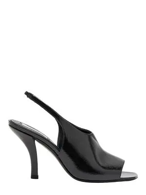 TOTEME Naplack Leather Slingback Sandals - Black