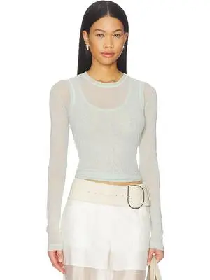 Helmut Lang Mesh Layered Long Sleeve Top In . Also - Mint