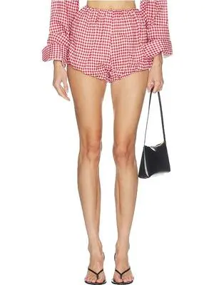 AEXAE Linen Balloon Shorts - Red