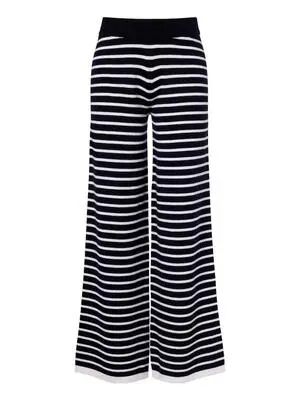 Jardin Des Orangers Striped Cashmere Wide-leg Trousers - Blue