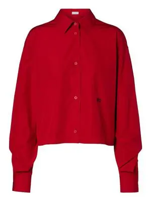 Loewe Cropped Cotton Shirt - Red