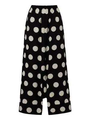 Junya Watanabe Polka-dot Wide-leg Trousers - Black