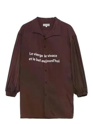Yohji Yamamoto Slogan-print Shirt - Brown