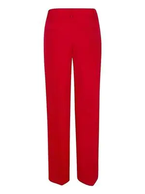 Ralph Lauren Georgette Pleated Tailored Trousers - Red