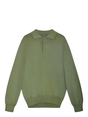 Canali Long-sleeve Polo Shirt - Green