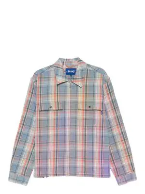 AWAKE NY Rivington Checked Zip Shirt - Blue
