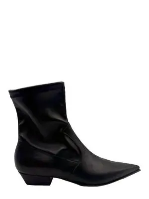 GUGLIELMO ROTTA Pointed Toe Zip Up Ankle Boots - Black