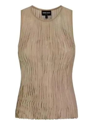 Giorgio Armani Pleated Lurex Top - Neutrals