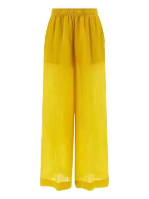 NUDE Elasticated Waist Palazzo Trousers - Yellow