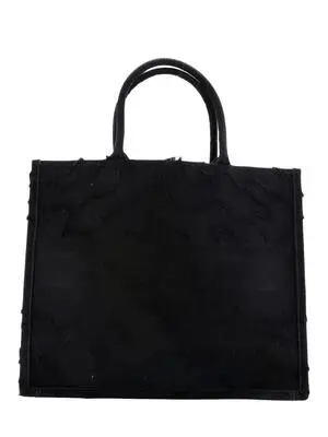 Dior Book Camouflage Embroidered Canvas Large Tote Bag Black