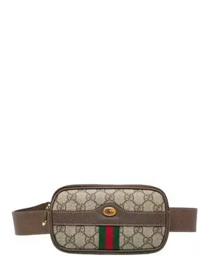 Gucci Gg Supreme Web Ophidia Belt Bag - Brown