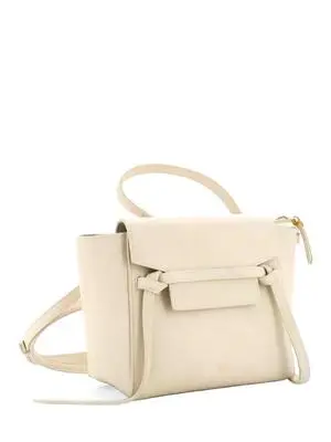 Celine Belt Bag Textured Leather Nano Shoulder Bag - Neutrals