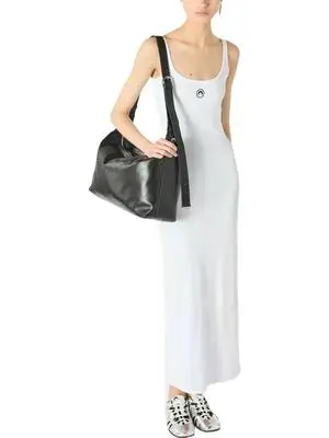 MARINE SERRE Moon Logo Ribbed Jersey Dress - White