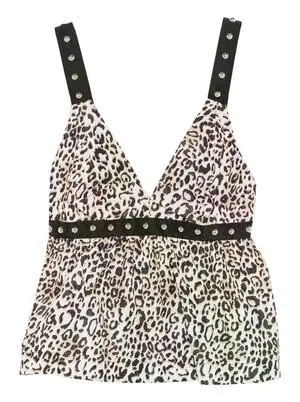 Liu Jo Studded V-Neck Top Neutrals