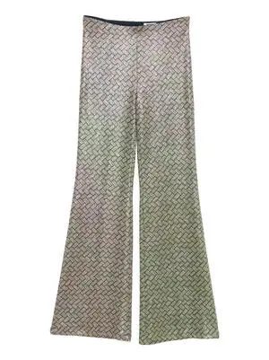 SIYU Siyu Patterned Flared Trousers Neutrals
