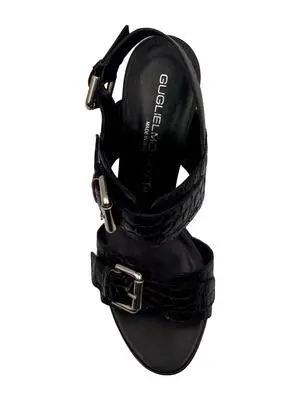 GUGLIELMO ROTTA Buckled Platform Block Heel Sandals - Black