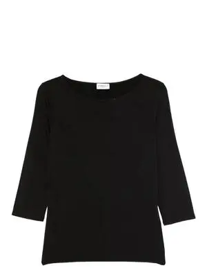 Marella Euro Round-neck Top - Black