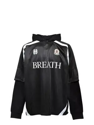 BREATH Layered Zip-up Hoodie - Black