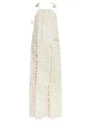 Munthe Bohdana Maxi Dress With Floral Detail - Neutrals