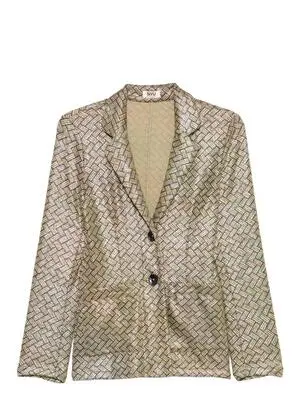 SIYU Patterned Button-fastening Blazer - Silver