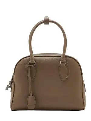 THE ROW India Leather Bowling Bag - Brown
