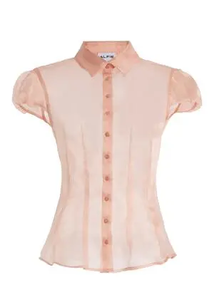 ALFIE Abby Sheer Silk-organza Shirt - Pink