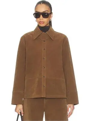 Apparis Ren Sans Suede Overshirt - Brown