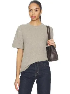 Soft Goat Cashmere Oversized T-shirt - Grey
