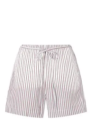 Loulou De Saison Loulou De Saison Lory Striped Cotton-Poplin Shorts Multi