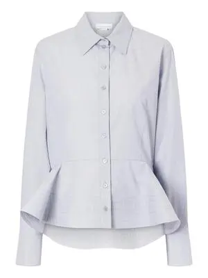 Stella McCartney Cotton Chambray Peplum Shirt - Blue