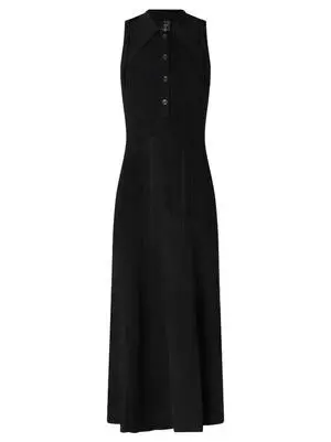 PINKO PINKO Ribbed Collared Maxi Dress