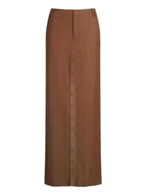 JEAN PAUL GAULTIER Striped Maxi Skirt - Brown