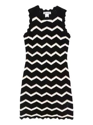 Dkny Zig-zag Pattern Dress - Black
