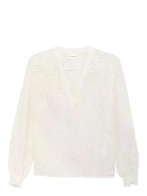 MAISON123 Daniela V-neck Floral Print Blouse - Neutrals