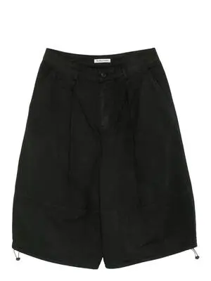 You Must Create Pleated Shorts With Drawstring Hem - Black
