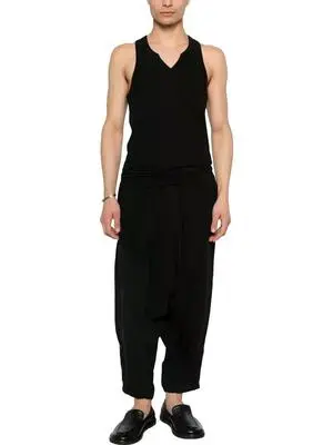 Yohji Yamamoto V-neck Tank Top - Black